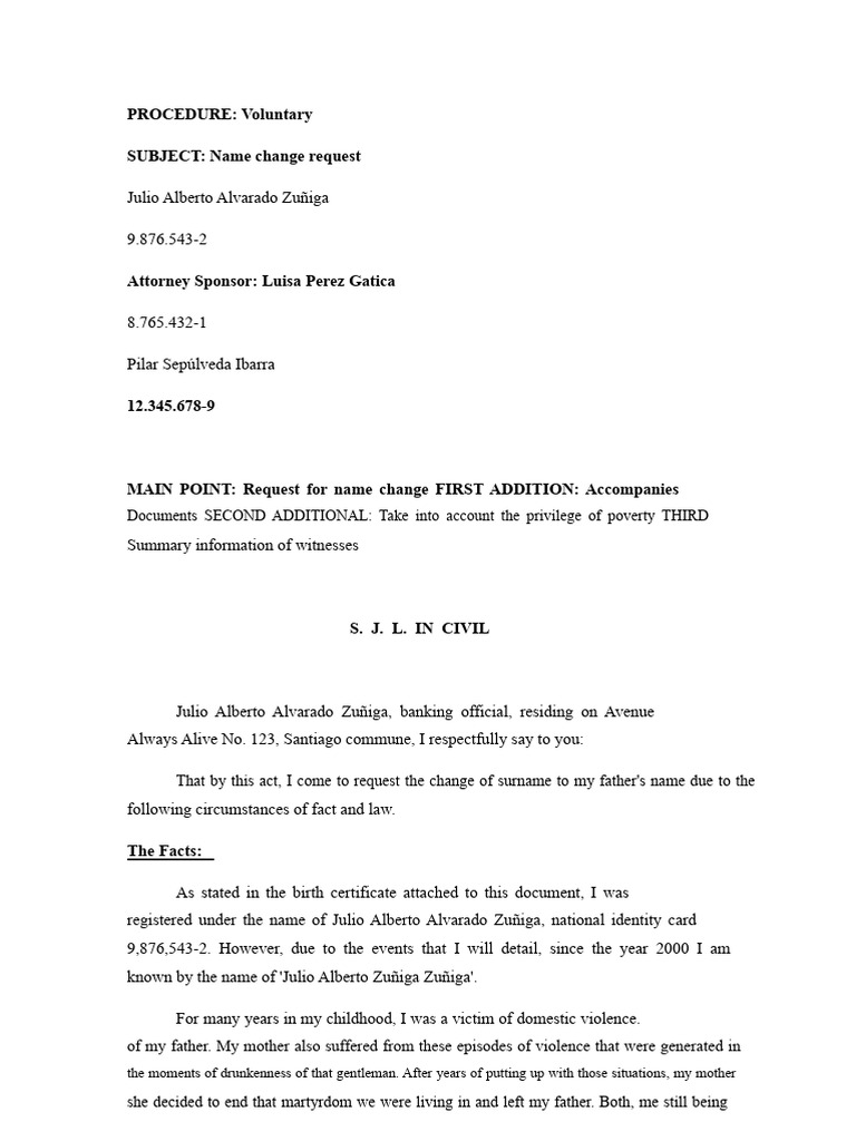 Name Change Request Procedure | PDF | Justice | Crime & Violence