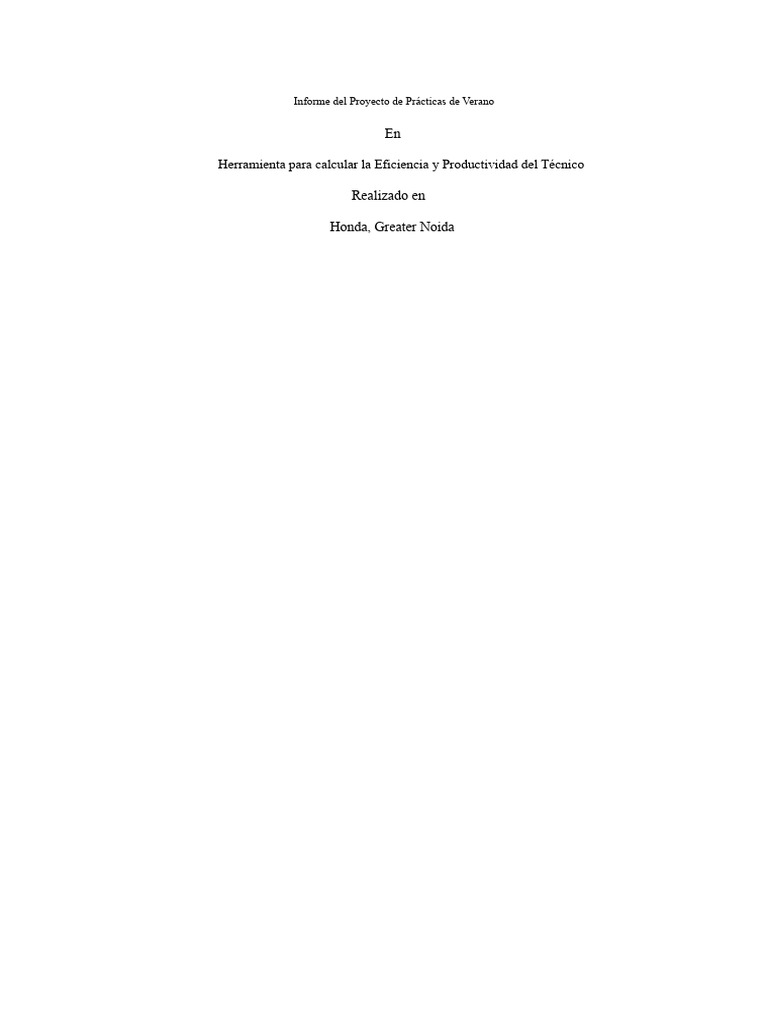 195758984-Informe Del Proyecto de Pasantía de Verano-HONDA-OPS | PDF ...