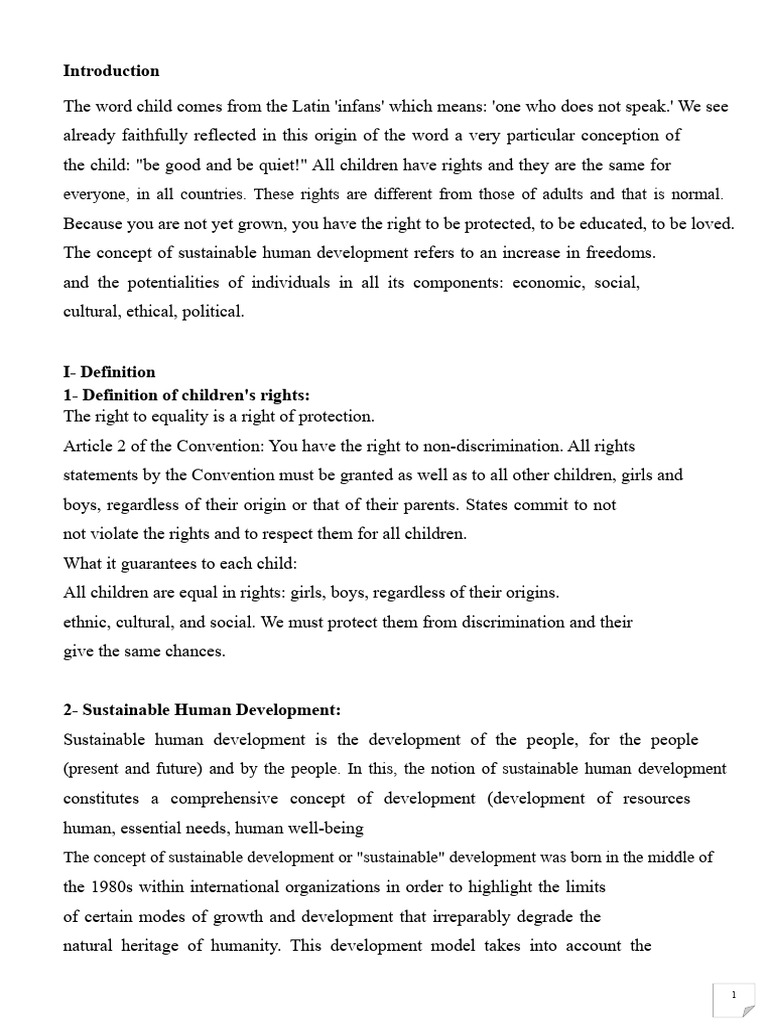 Children's Rights and Sustainable Human Development | PDF | Children's ...