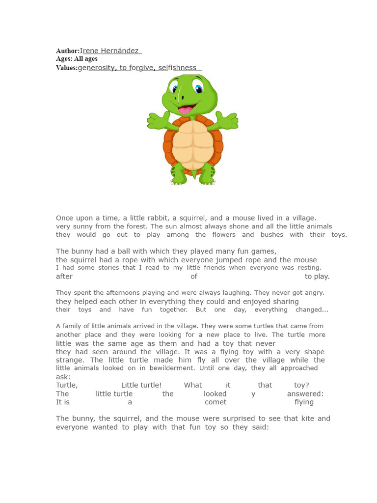 The Generous Turtle's Flying Kite | PDF