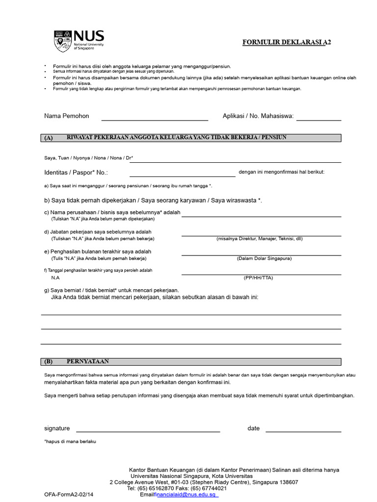 Formulir Deklarasi A2 | PDF