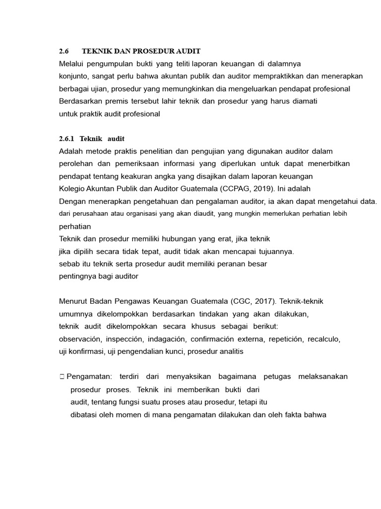Teknik Dan Prosedur Audit | PDF