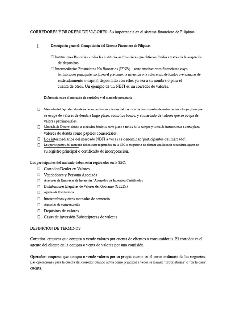 Corredores y Distribuidores de Valores de Mam | PDF | Bolsa | Sistema financiero