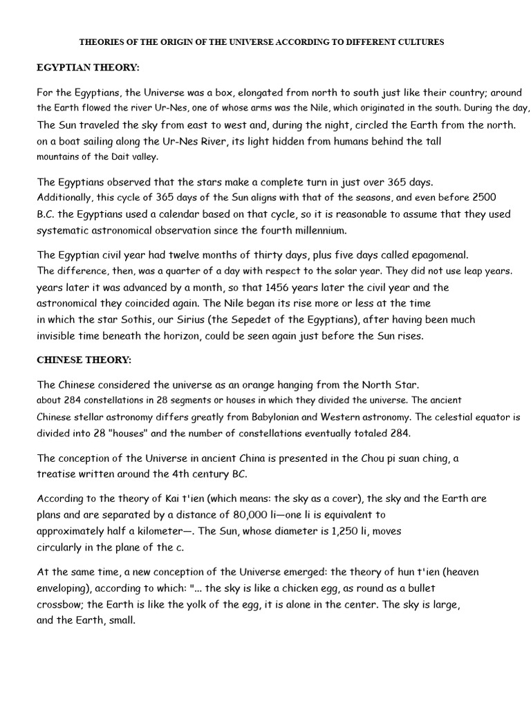 Theories of The Origin of The Universe According To Different Cultures ...