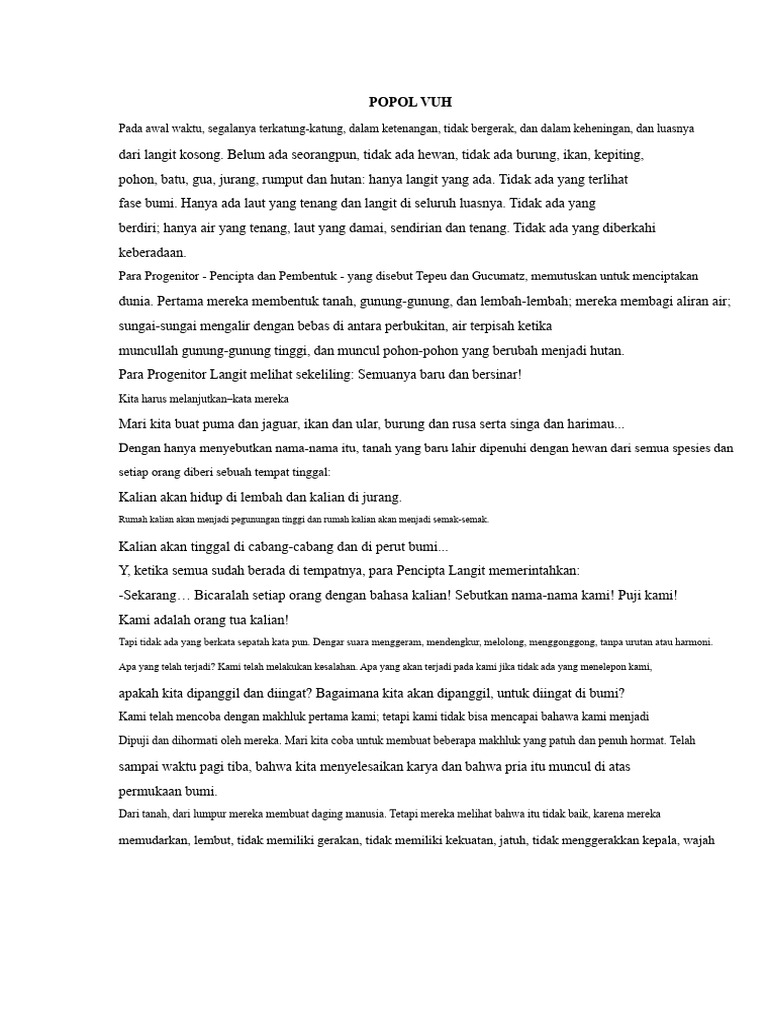 Kuesioner POPOL VUH | PDF