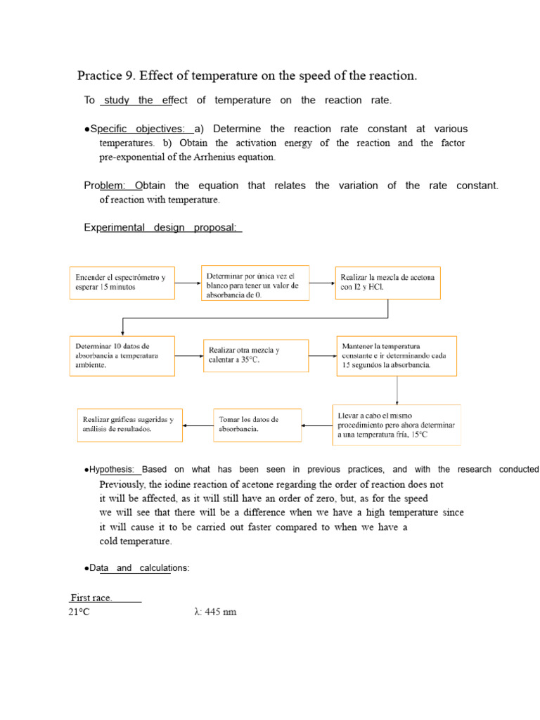Practice 9 Effect of Temperature On Reaction Rate | PDF | Reaction Rate ...