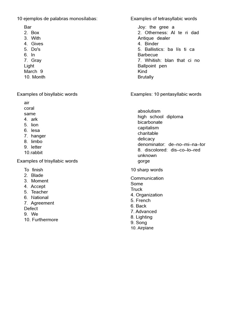 10 Examples of Monosyllabic Words | PDF | Chess Openings | Chess Theory