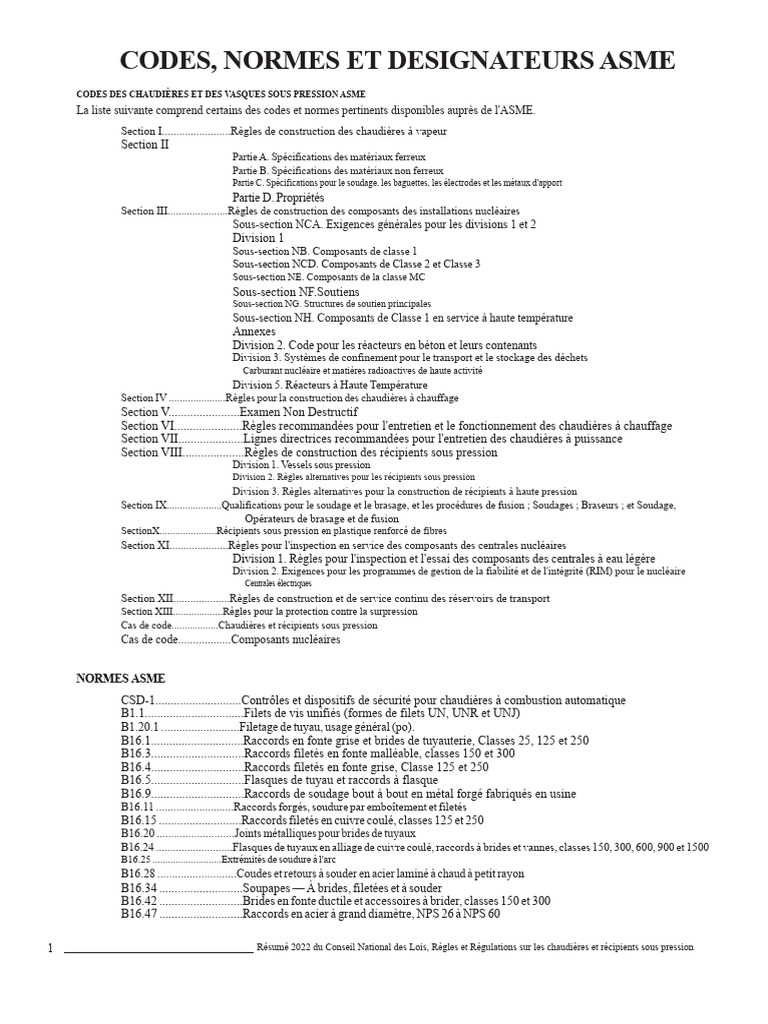 Codes et Normes ASME pour Chaudières | PDF | Tuyau | Soudage