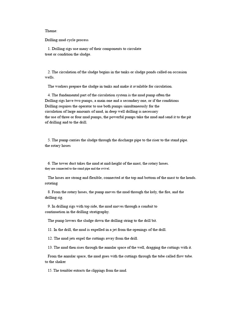 Drilling Mud Cycle | PDF