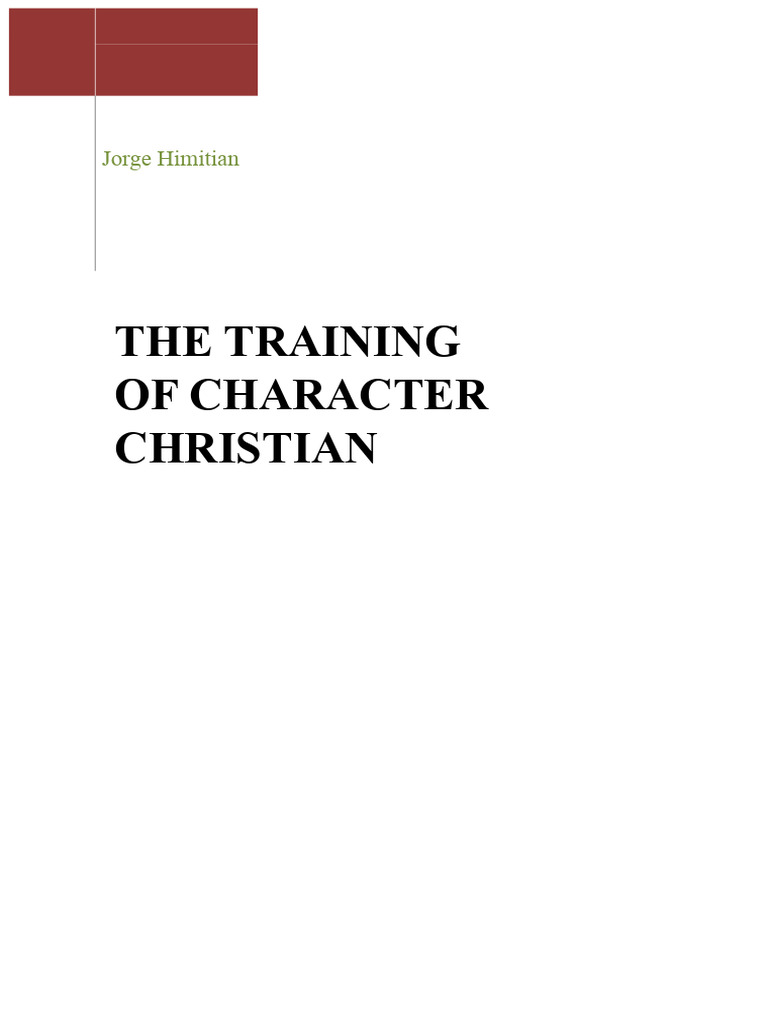FORMATION OF THE CHRISTIAN CHARACTER | PDF | Jesus | Disciple ...