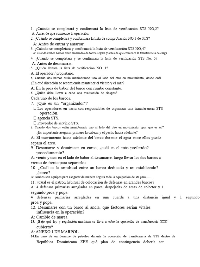 Procedimientos Clave para Operaciones STS | PDF