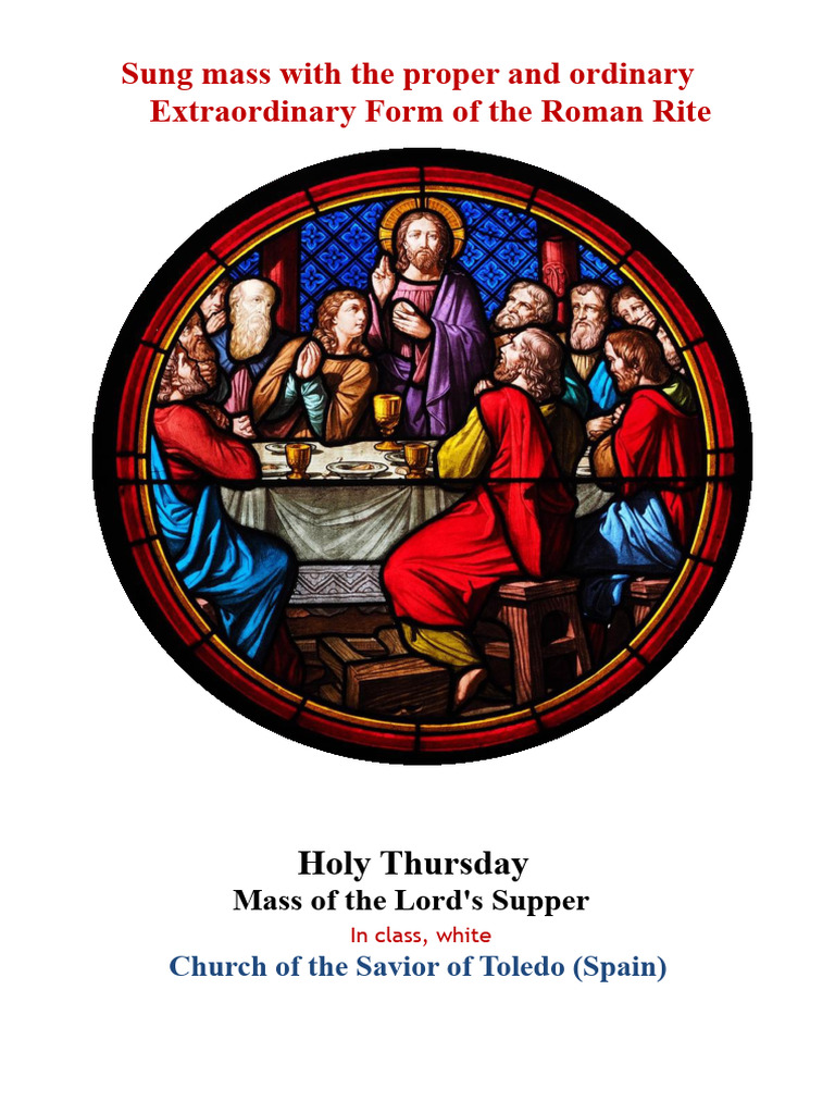 HOLY THURSDAY. Proper and Ordinary of The Holy Mass Prayed. | PDF ...