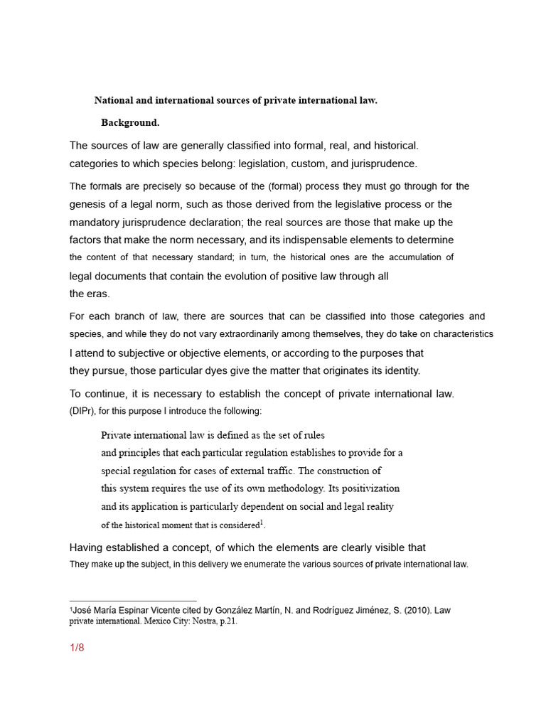 Sources of Private International Law | PDF | International Law | Justice