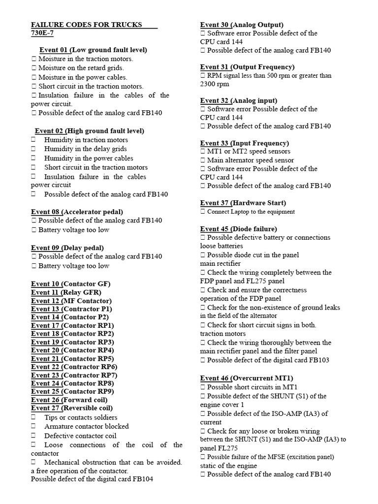 Truck Failure Codes and Diagnostics | PDF | Analogue Electronics ...