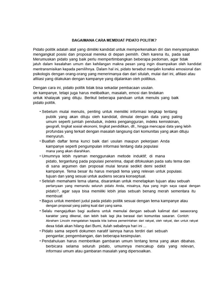 Cara Membuat Sebuah Pidato | PDF