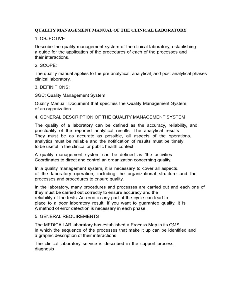 Clinical Laboratory Quality Management Manual | PDF | Audit | Laboratories