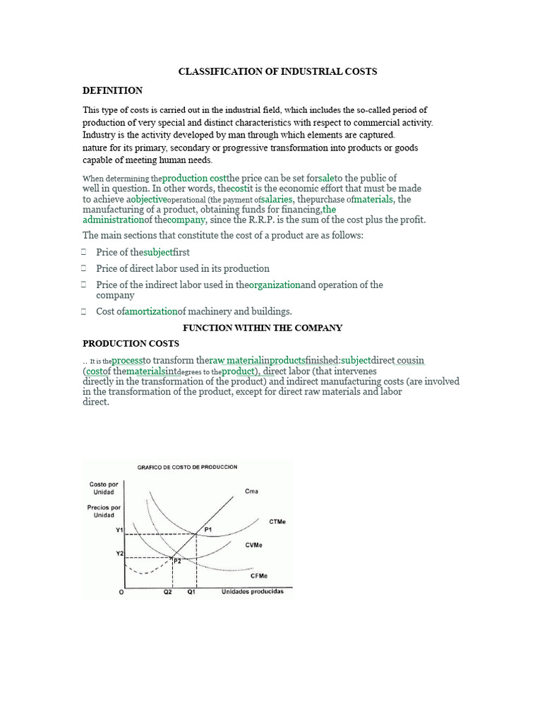 Industrial Cost Classification Explained | PDF | Expense | Cost
