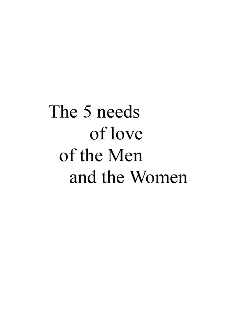 The 5 Love Needs of Men and Women - Gary and Barbara Rosberg | PDF ...