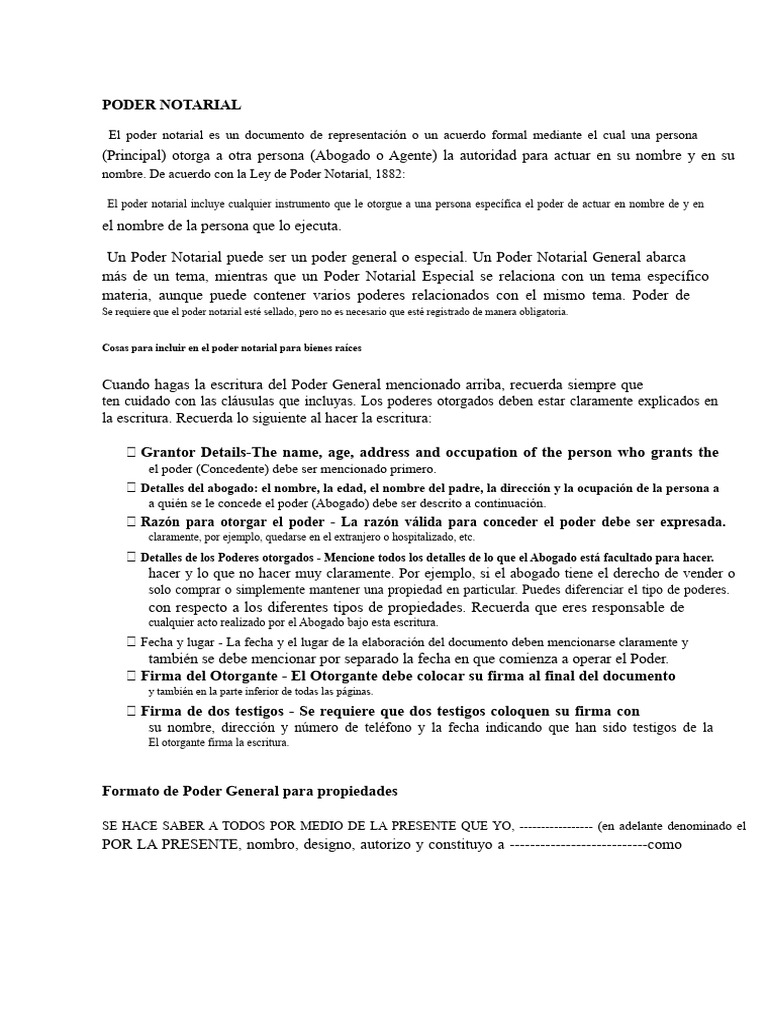 Poder Notarial | PDF