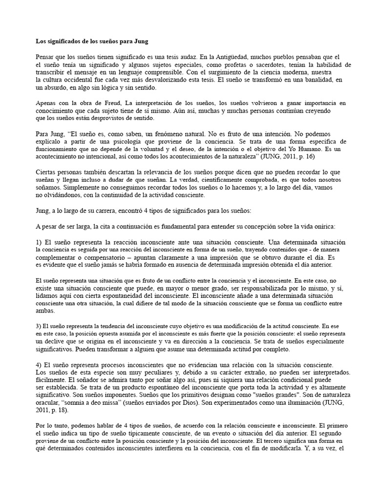 Significados de los sueños según Jung | PDF | Sueño | Mente inconsciente