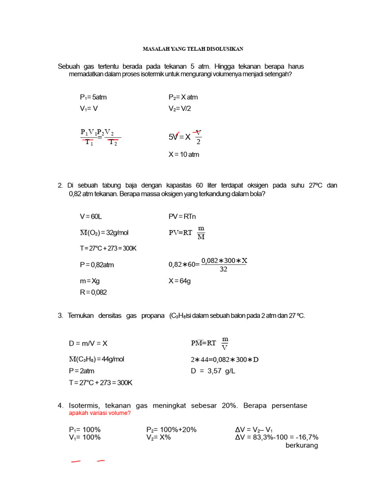 Rumus Gas Ideal dan Perhitungan Tekanan | PDF