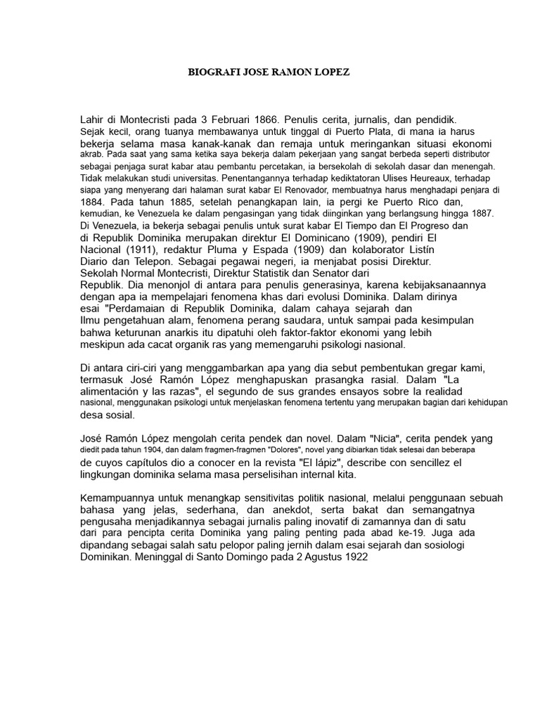 Biografi Jose Ramon Lopez | PDF