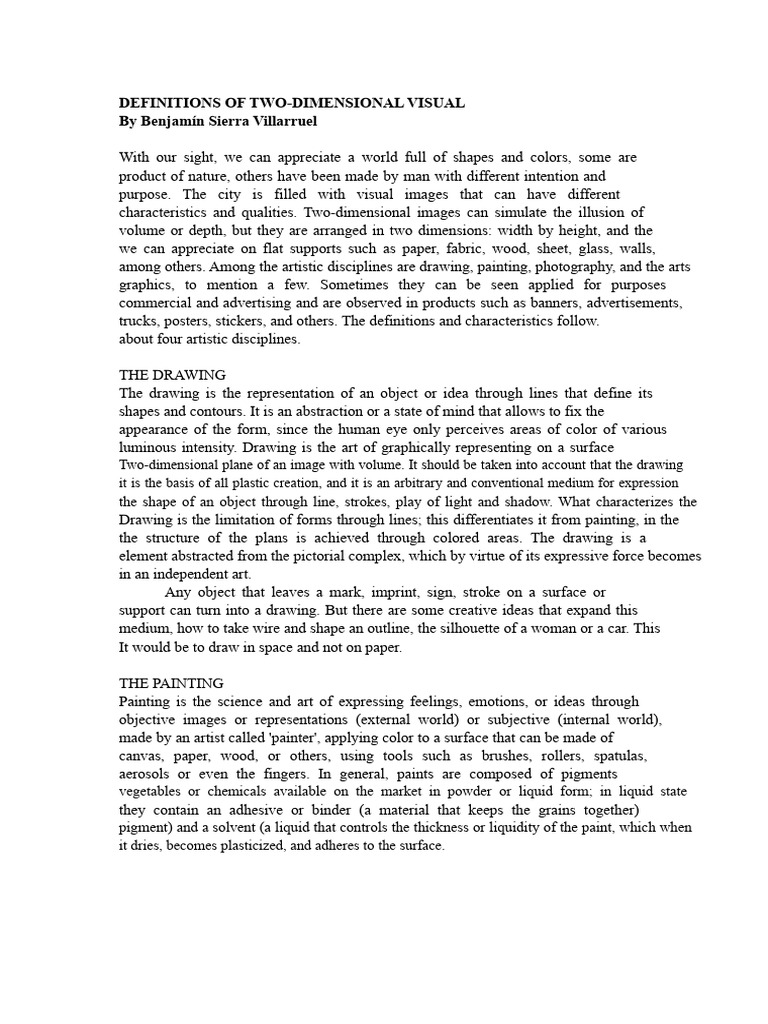 Two-Dimensional and Three-Dimensional Visual Arts | PDF | Drawing ...