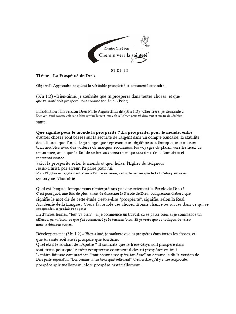 Comprendre la véritable prospérité chrétienne | PDF | Dieu | Jésus