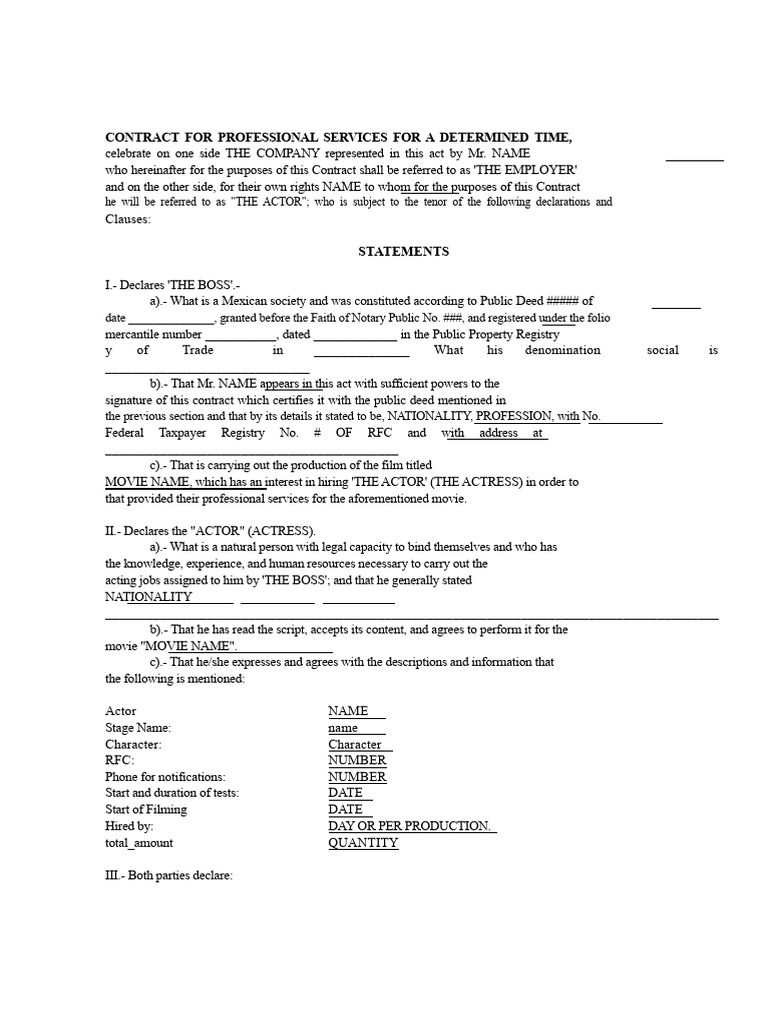 23-Contract With Actors PDF | PDF | Justice | Crime & Violence