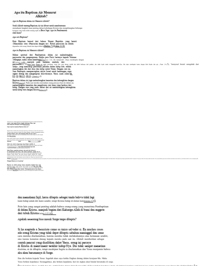 Apa Itu Baptisan Dalam Air Menurut Alkitab | PDF