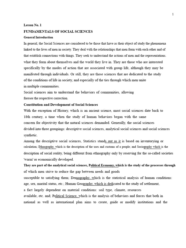Introduction to Social Sciences and Anthropology | PDF | Social ...