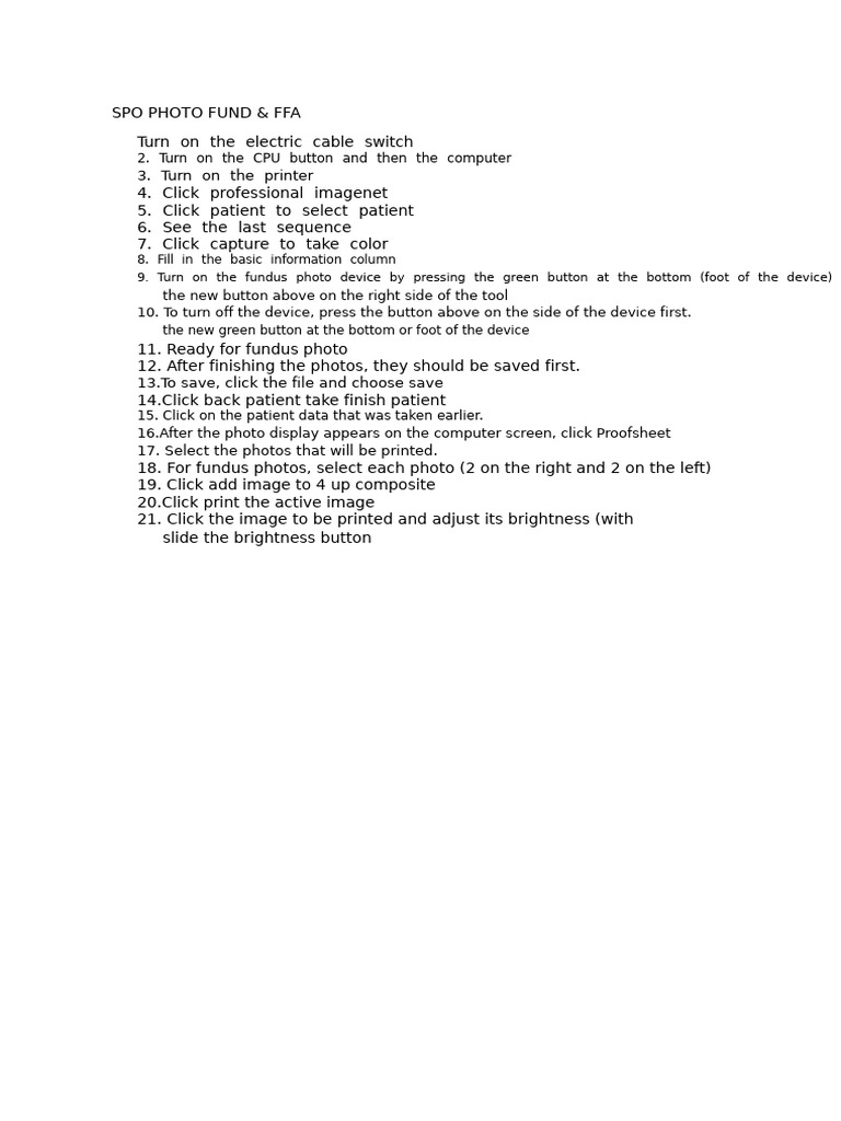 Fundus Photo Capture Guide | PDF