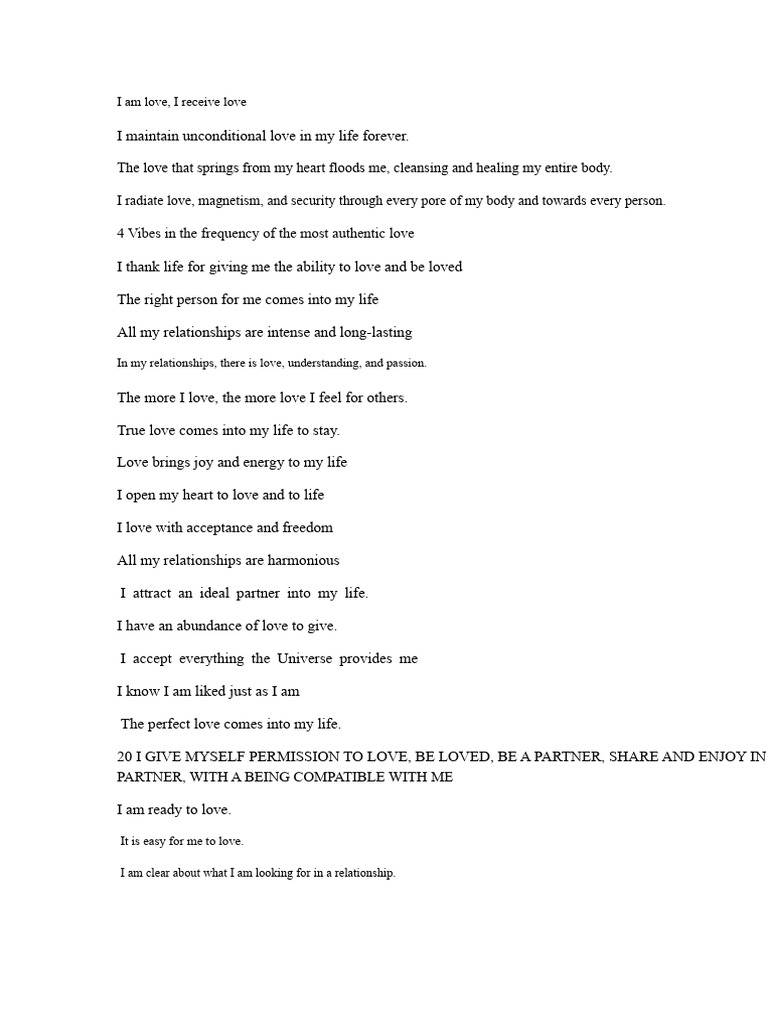 I Am Love, I Receive Love. | PDF | Love | Spirituality