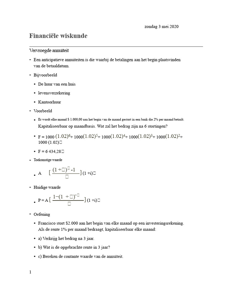 Vroegtijdige Annuïteit | PDF