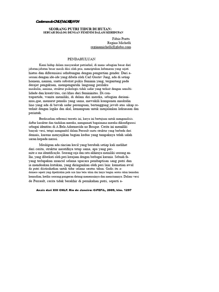 Putri Tidur di Hutan Sebuah Dialog FABIO | PDF