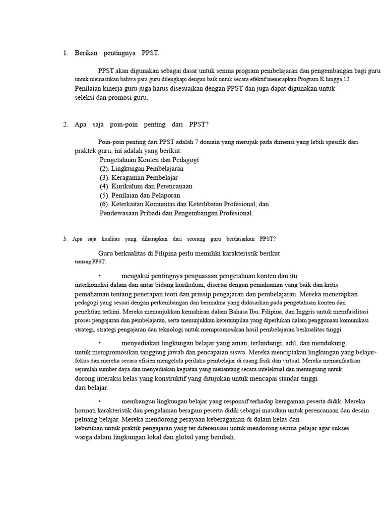 Apa Yang Harus Dilakukan PPST | PDF