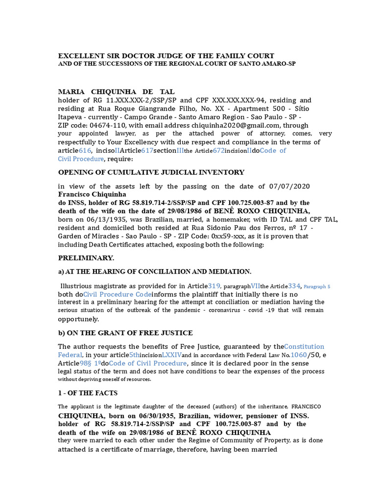 Cumulative Judicial Inventory Request | PDF | Inheritance | Justice