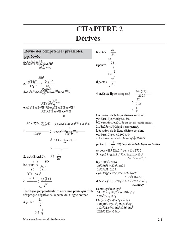Dérivées et équations de droites | PDF | Objets mathématiques ...