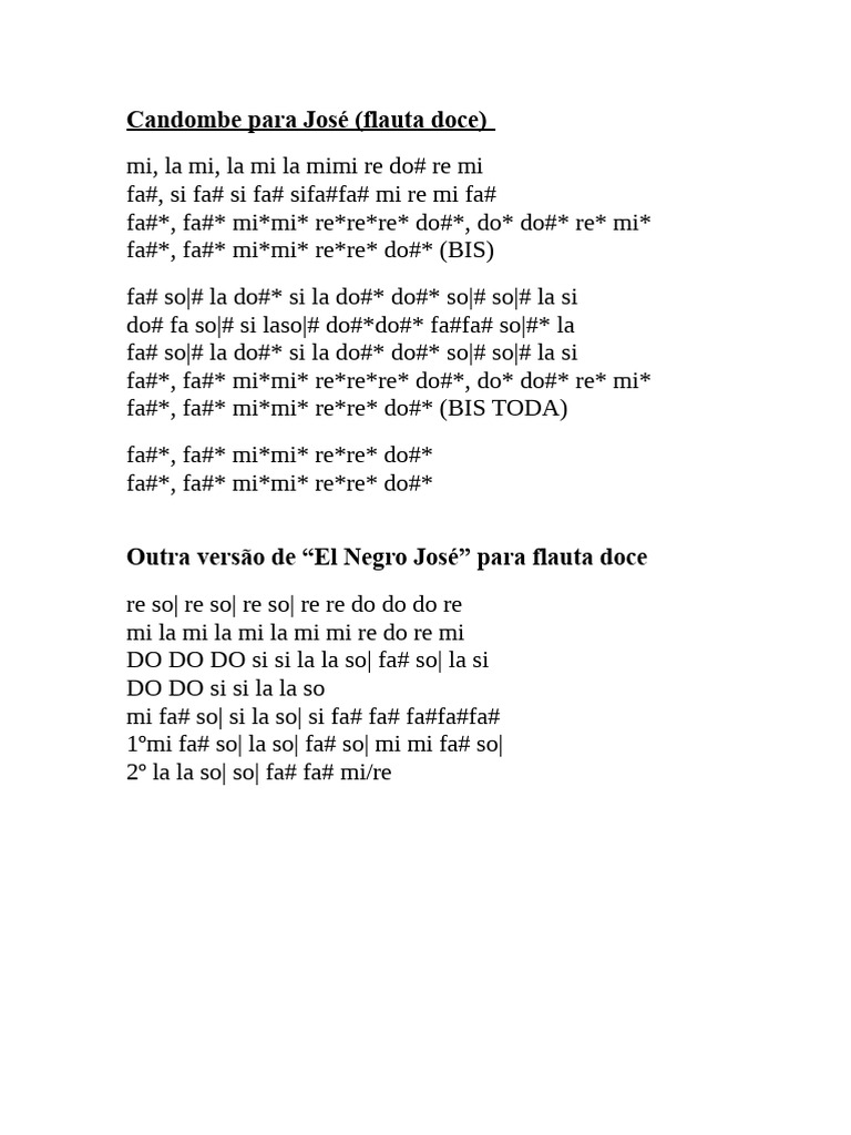 Candombe para José | PDF