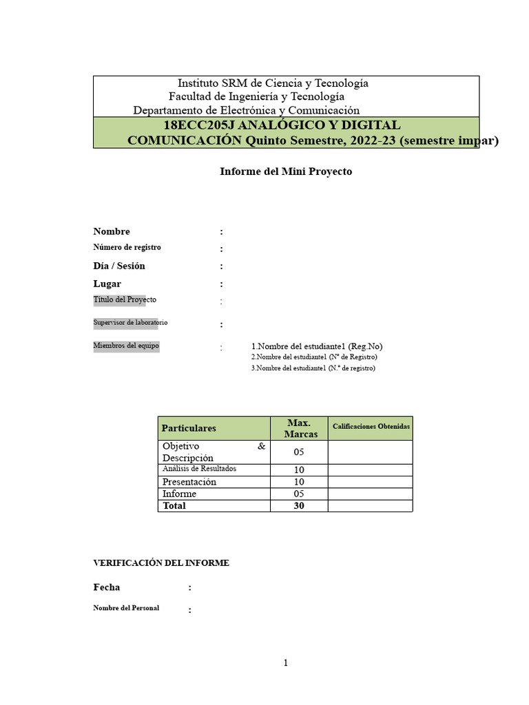 Informe Mini Proyecto Electrónica 2022-23 | PDF