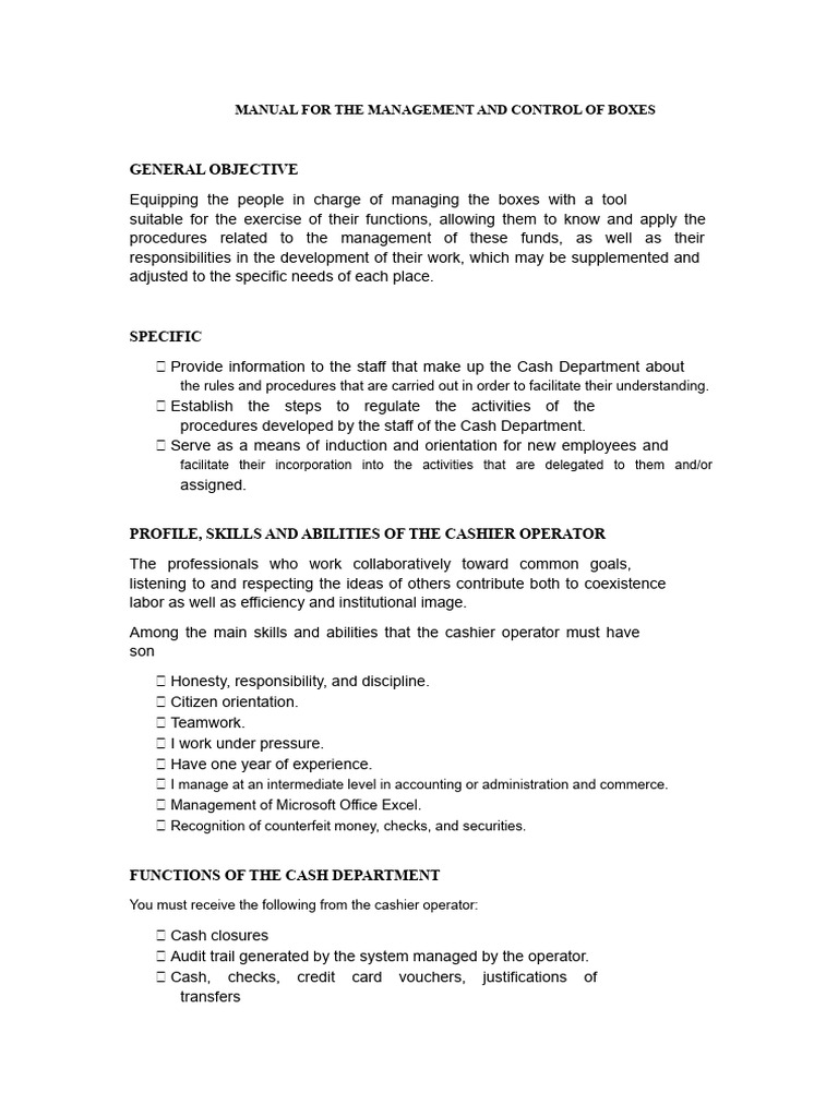 Manual For The Management and Control of Cash Registers | PDF | Cash ...