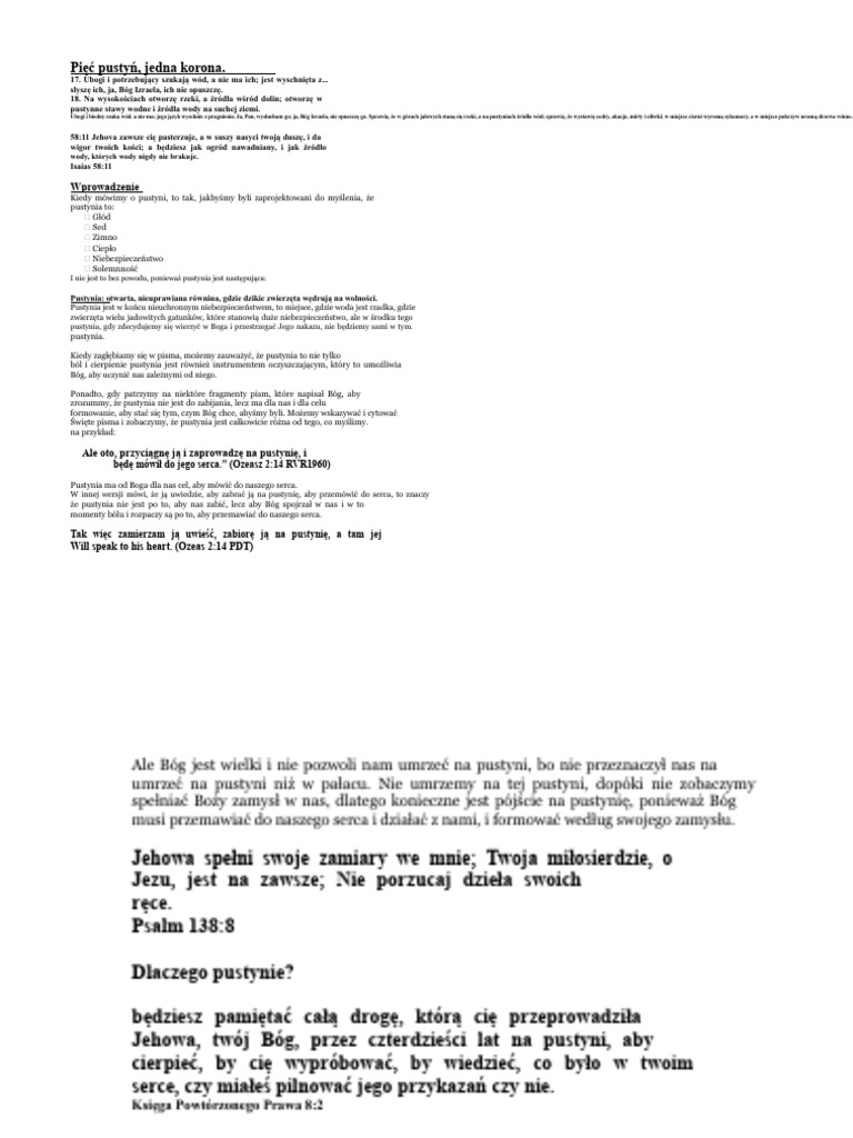 Pustynia Pustynia Miejsce Błogosławieństw | PDF