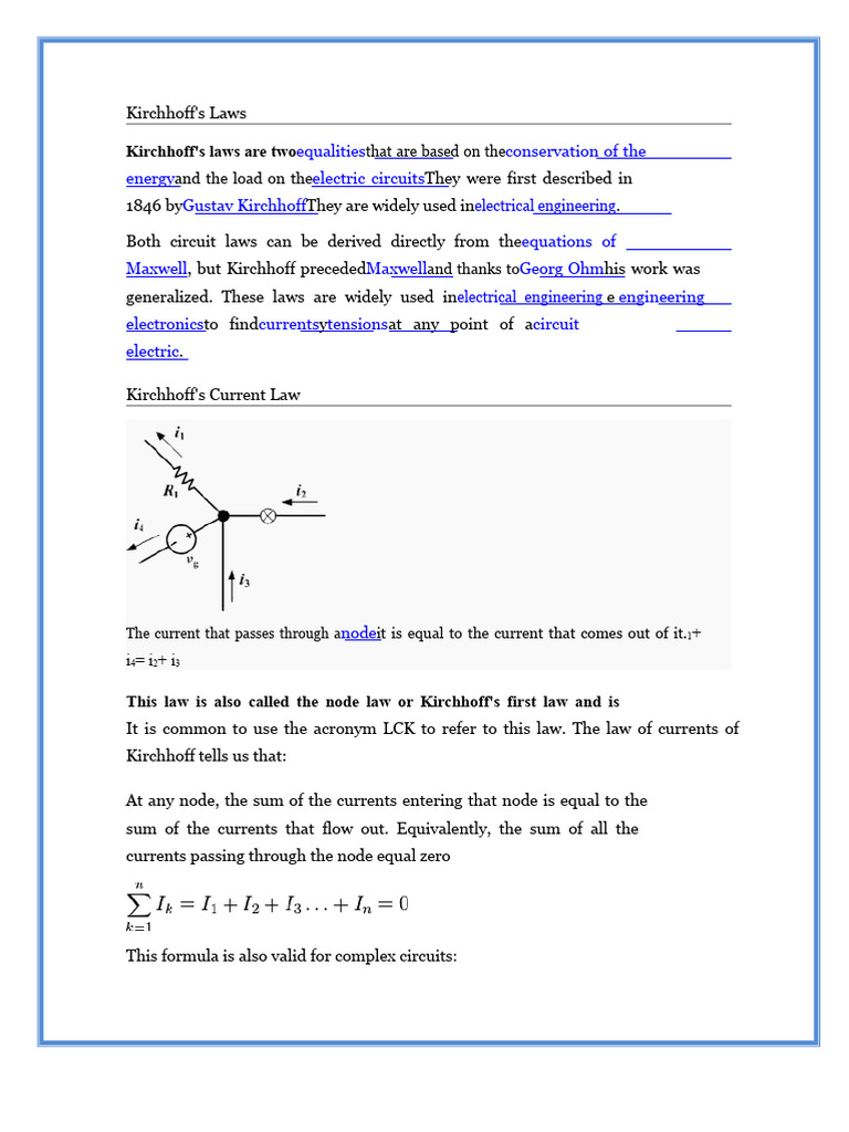 Understanding Kirchhoff's Laws in Circuits | PDF | Voltage | Electrical ...