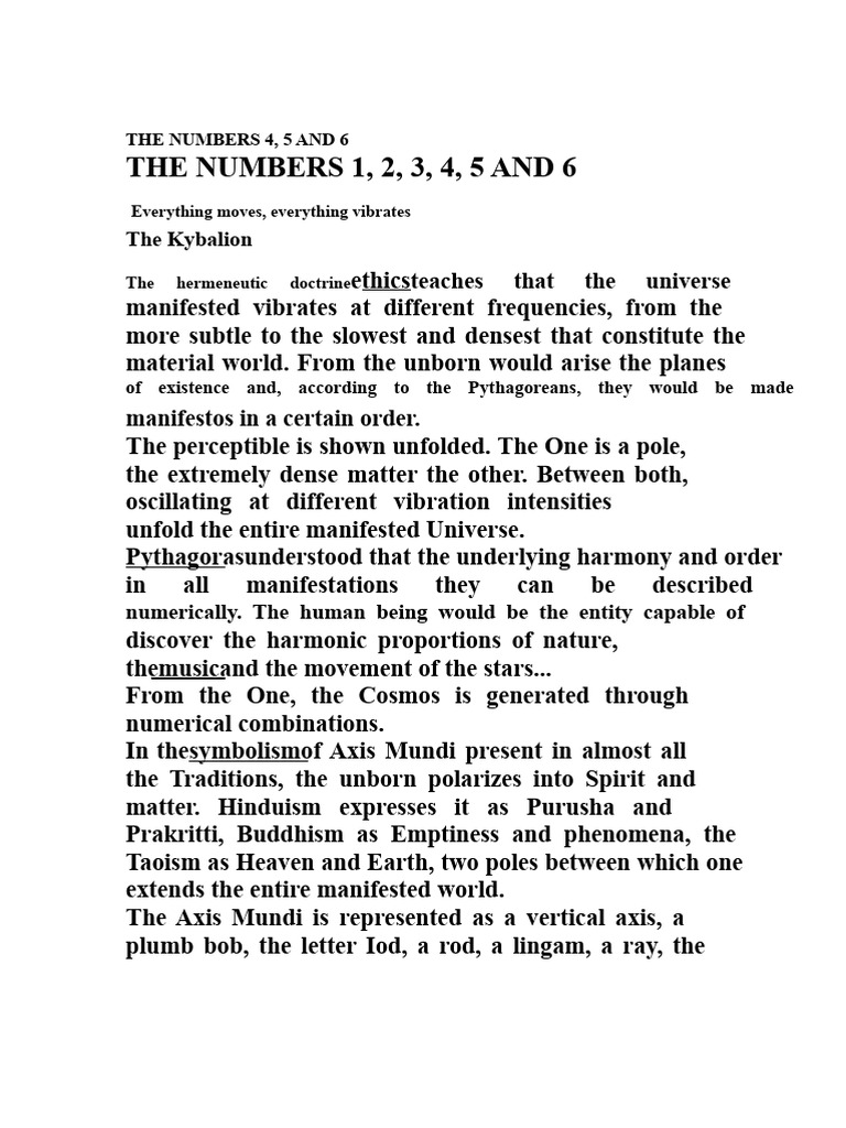 Numbers From 1 To 6 in Freemasonry 2nd Degree | PDF | Universe