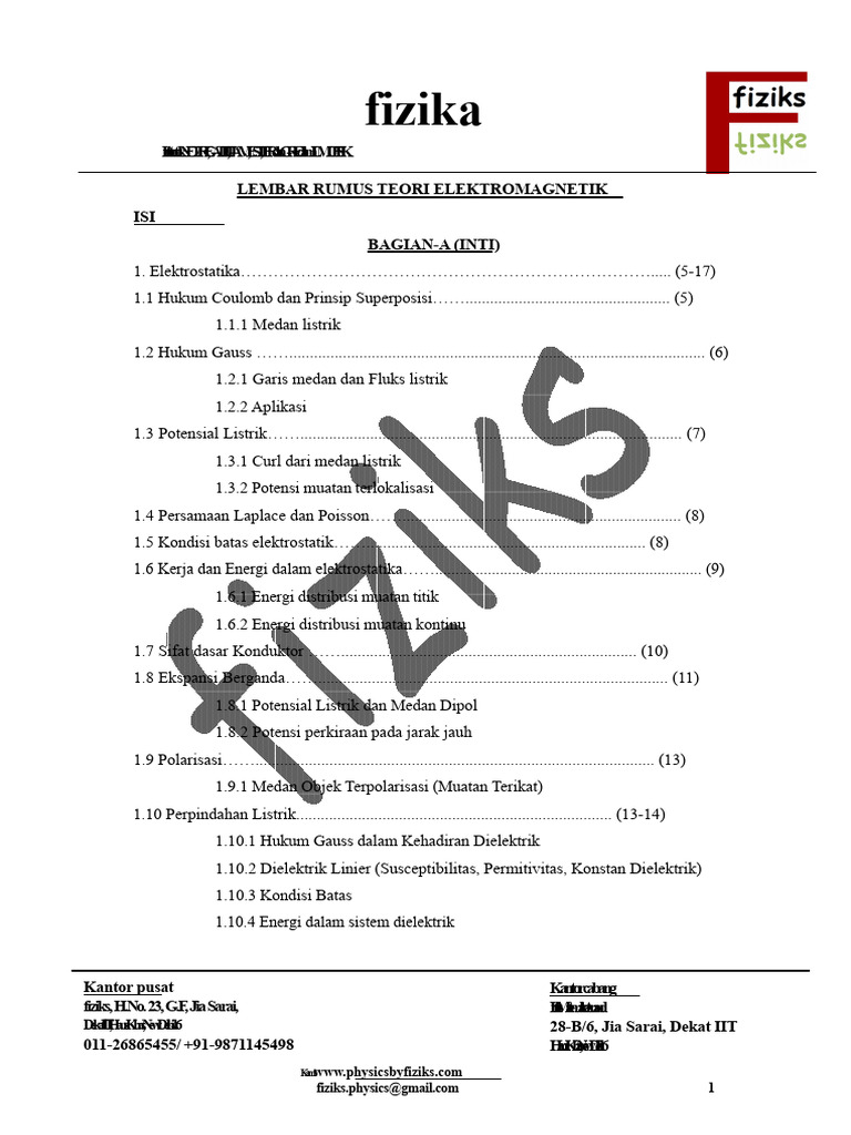 Lembar Rumus EMT Tingkat BSc | PDF