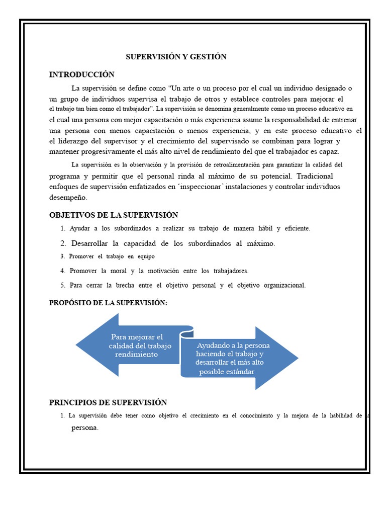 Supervisión y Gestión Efectiva en Trabajo | PDF | Liderazgo | Planificación