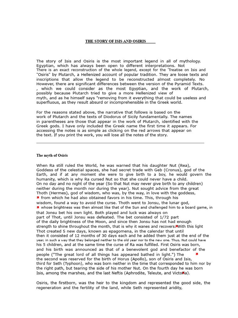 The Legend of Isis and Osiris Explained | PDF | Osiris | Isis
