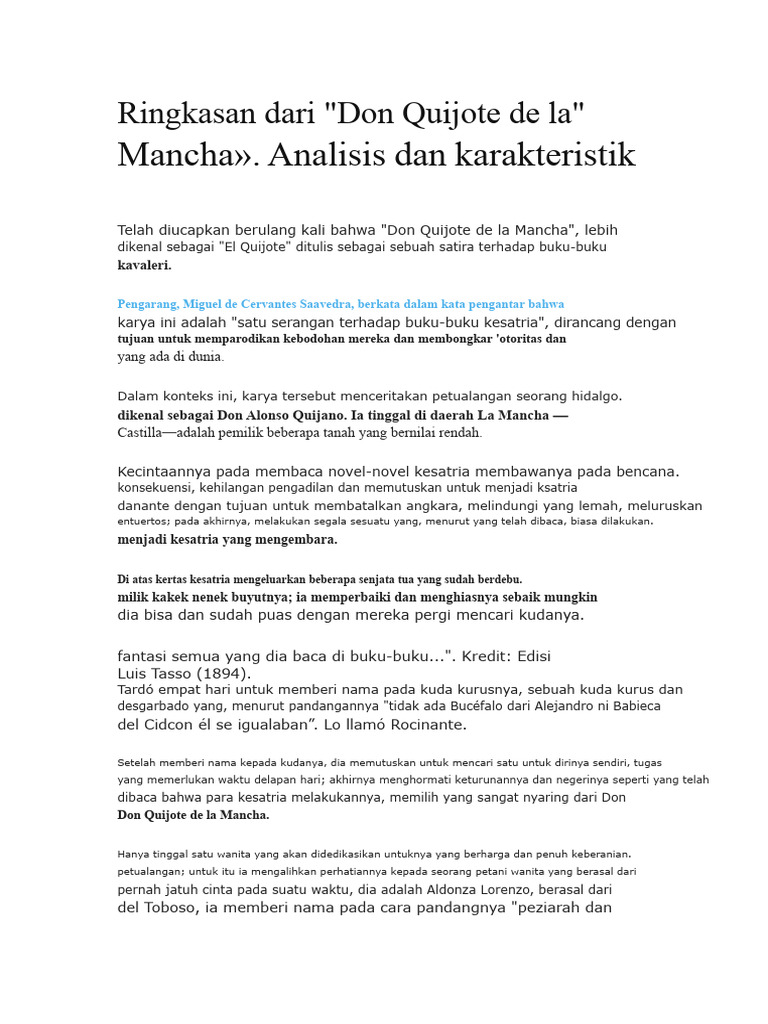 Ringkasan Quijote | PDF