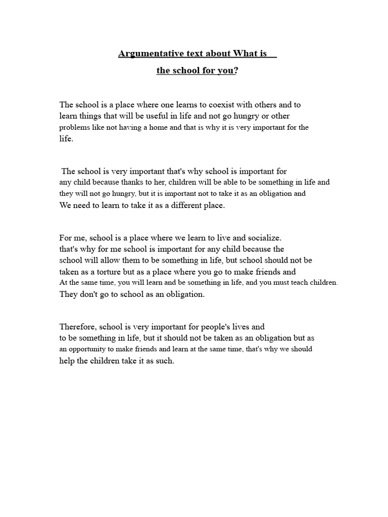 Argumentative Text About | PDF
