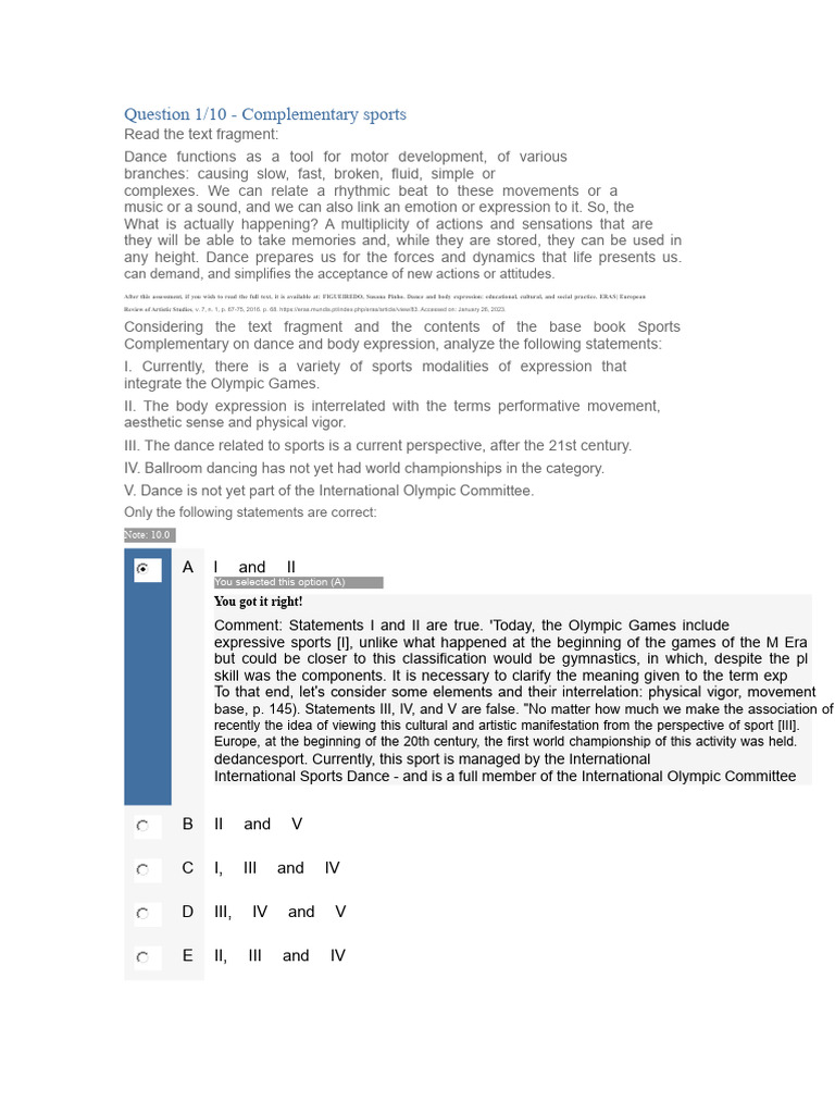 Apol 03 Complementary Sports | PDF | Gymnastics | Video Games